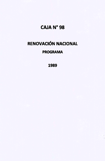 Renovación Nacional programa